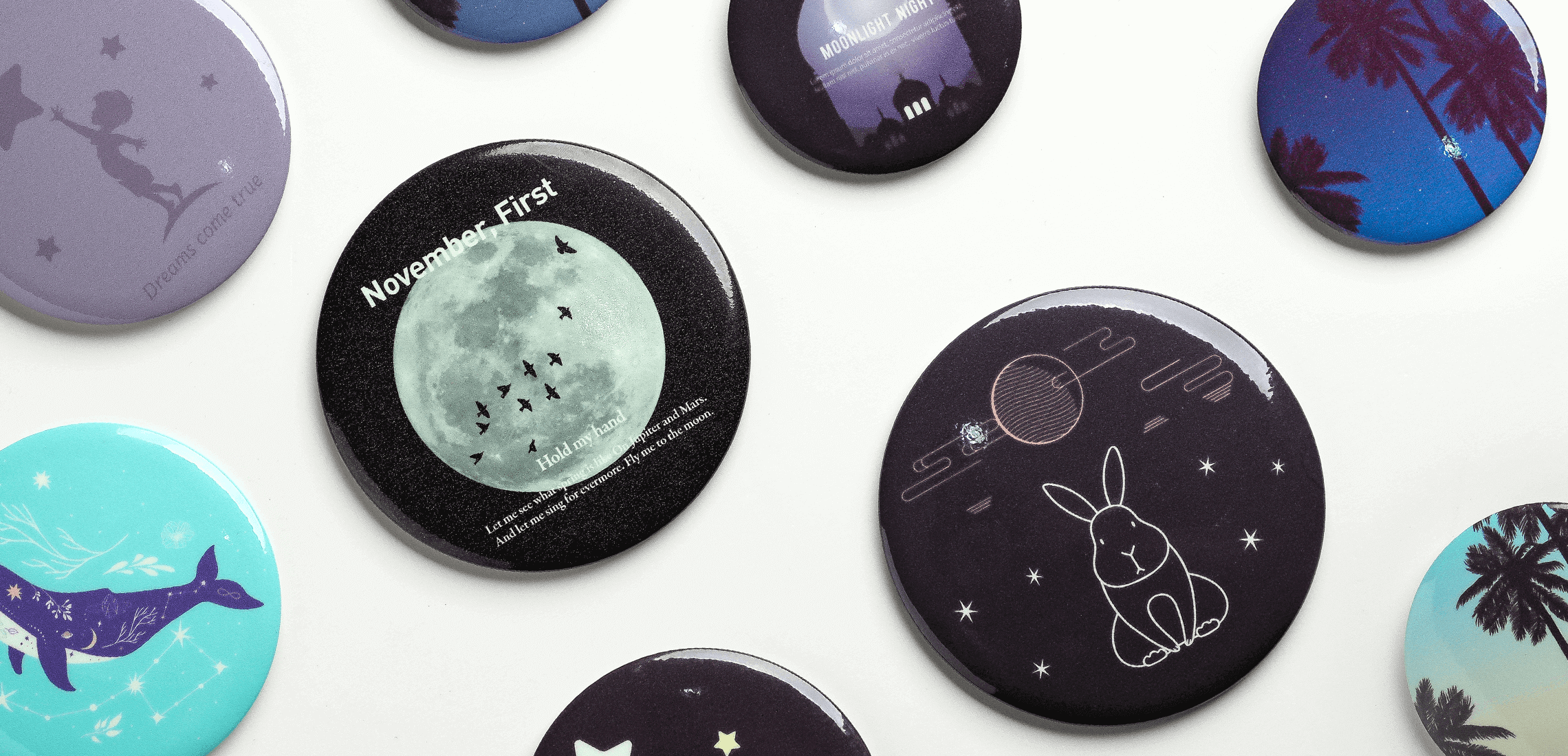 Luminous Mirror Button Badges : You Create. We Print. | Red Printing SG