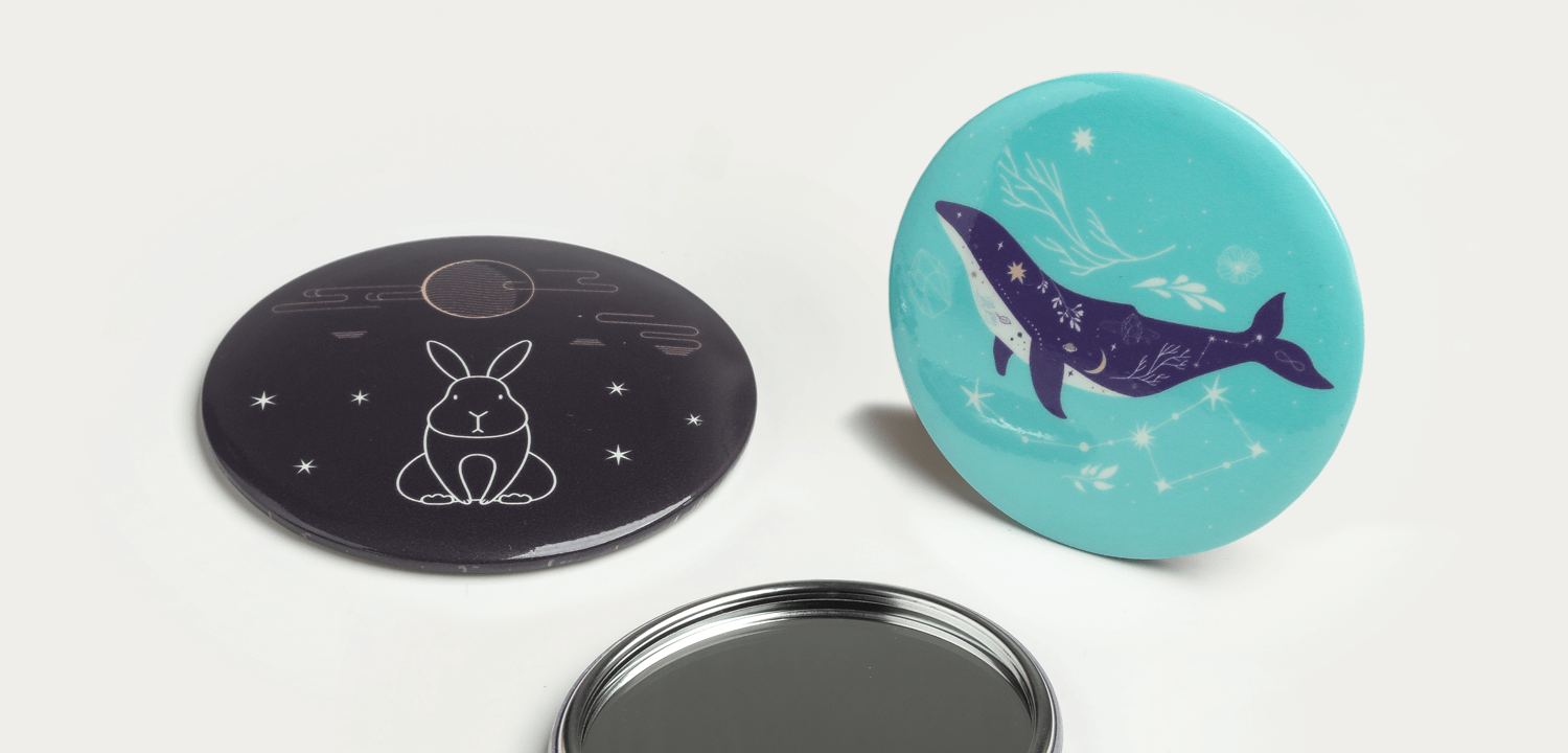 Luminous Mirror Button Badges : You Create. We Print. | Red Printing SG