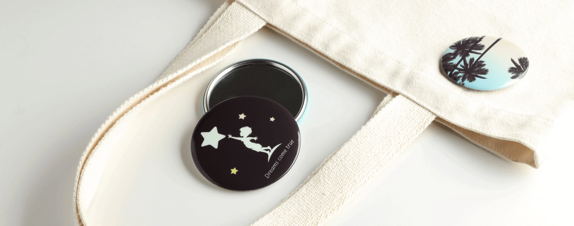 Luminous Mirror Button Badges : You Create. We Print. | Red Printing SG
